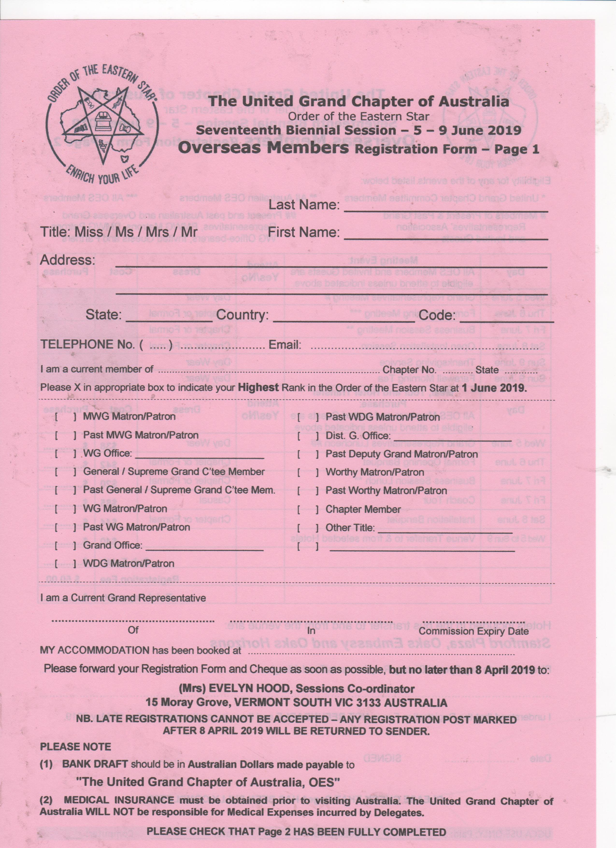 Biennial Sessions – Order of the Eastern Star Australia – Enrich Your Life