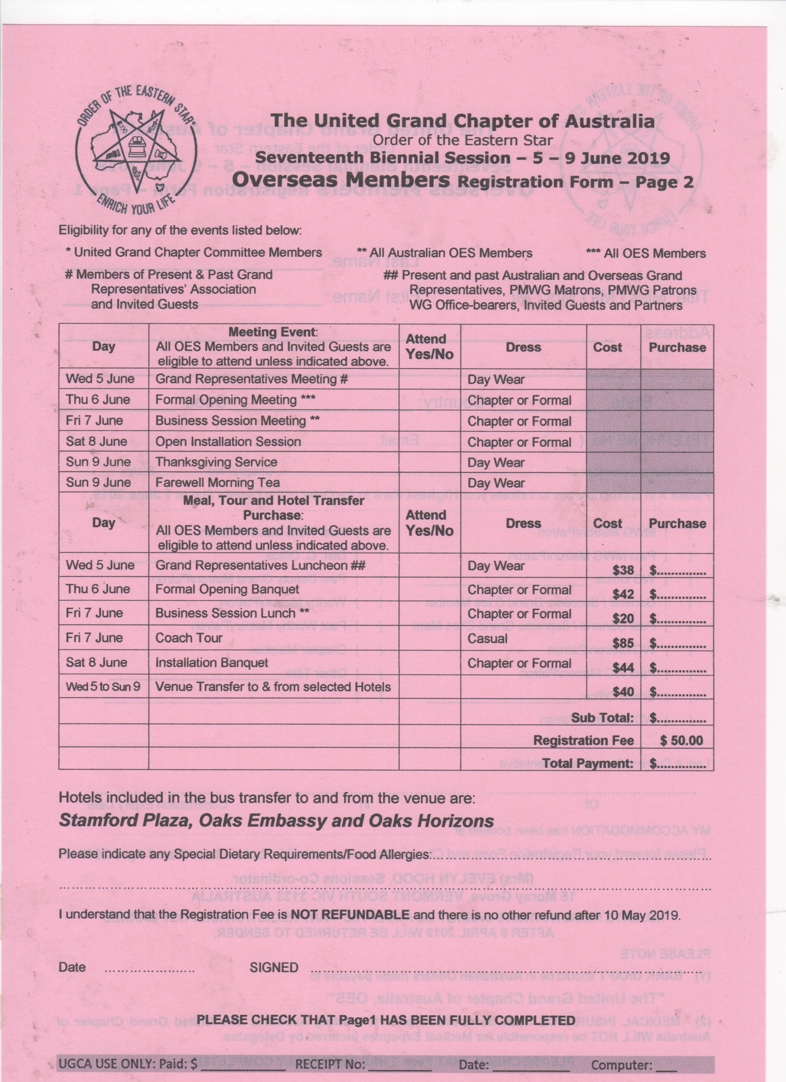 Biennial Sessions – Order of the Eastern Star Australia – Enrich Your Life